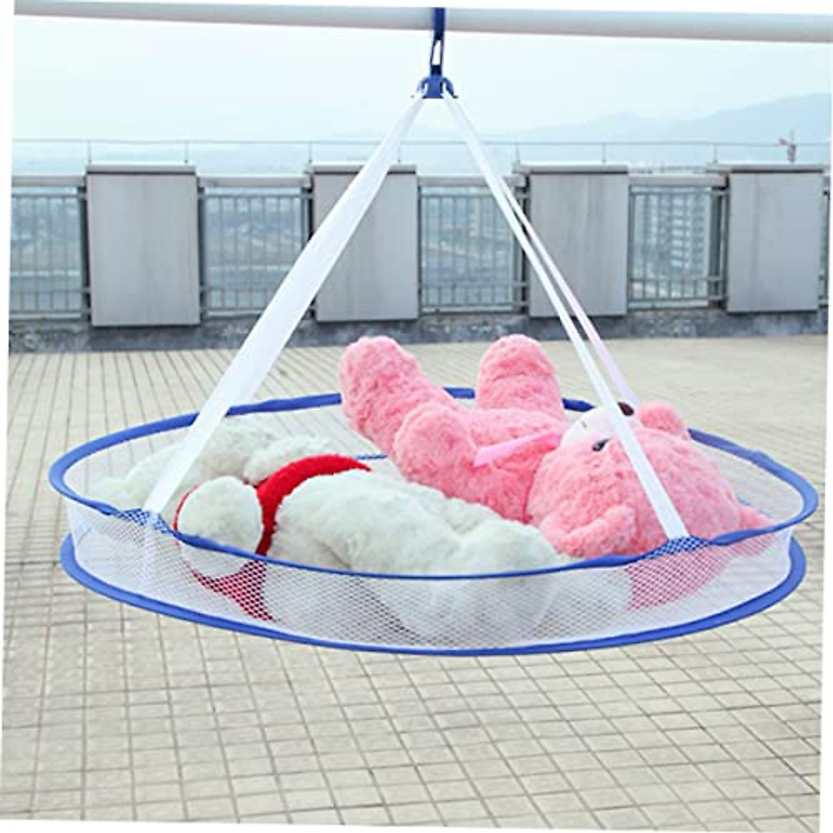 HOMSFOU 2pcs Drying Rack Foldable Laundry Rack Hanging Dry Windproof Cloth Dryer Outdoor Clothes Airer Drying Basket Single-Layer Clothes Basket Drying Hanger Sock Hanger Drying line Flat