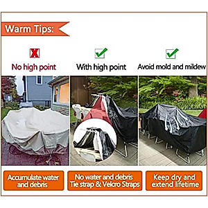 Oslimea Patio Furniture Cover Waterproof, Outdoor Sectional Sofa Set Cover Heavy Duty 420D Rectangle Table and Chair Set Cover (126" L× 63" W× 28" H)