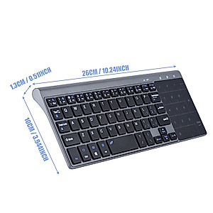 Portable Slim 2.4Ghz Keyboard Handheld with Touchpad for PC/Notebook/TV Box Black