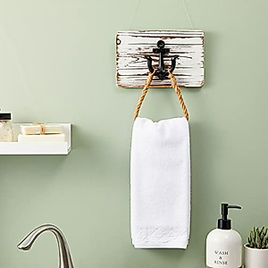 Okuna Outpost 2 Pack Nautical Towel Ring Holder, Anchor Bathroom Decor and Accessories (9 x 6 in)