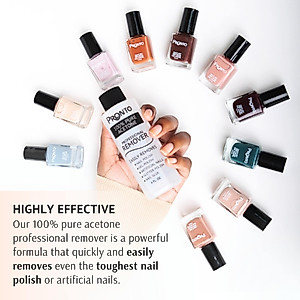 Pronto 100% Pure Acetone - Quick, Professional Nail Polish Remover - For Natural, Gel, Acrylic, Sculptured Nails (8 FL. OZ.)