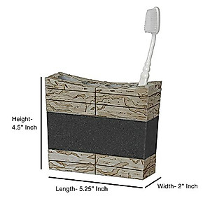 nu steel Rustic (Set of 8) Bath Accesory Set in Real Cement and Stone: Includes Q-tip Jar, Soap Dish, Toothbrush Holder, Tumbler, Soap/ Lotion Dispenser, Wastebasket, Tissue Box Holder, Amenity Tray