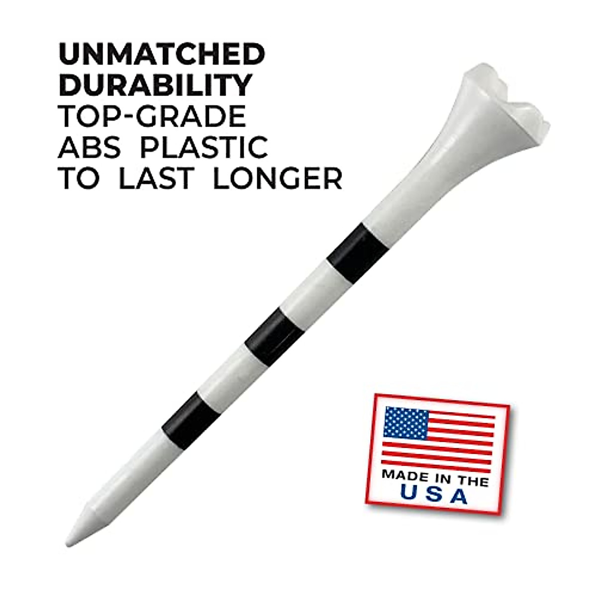 3-1/4" Pride Performance Golf Tee Striped, White, 100 Count