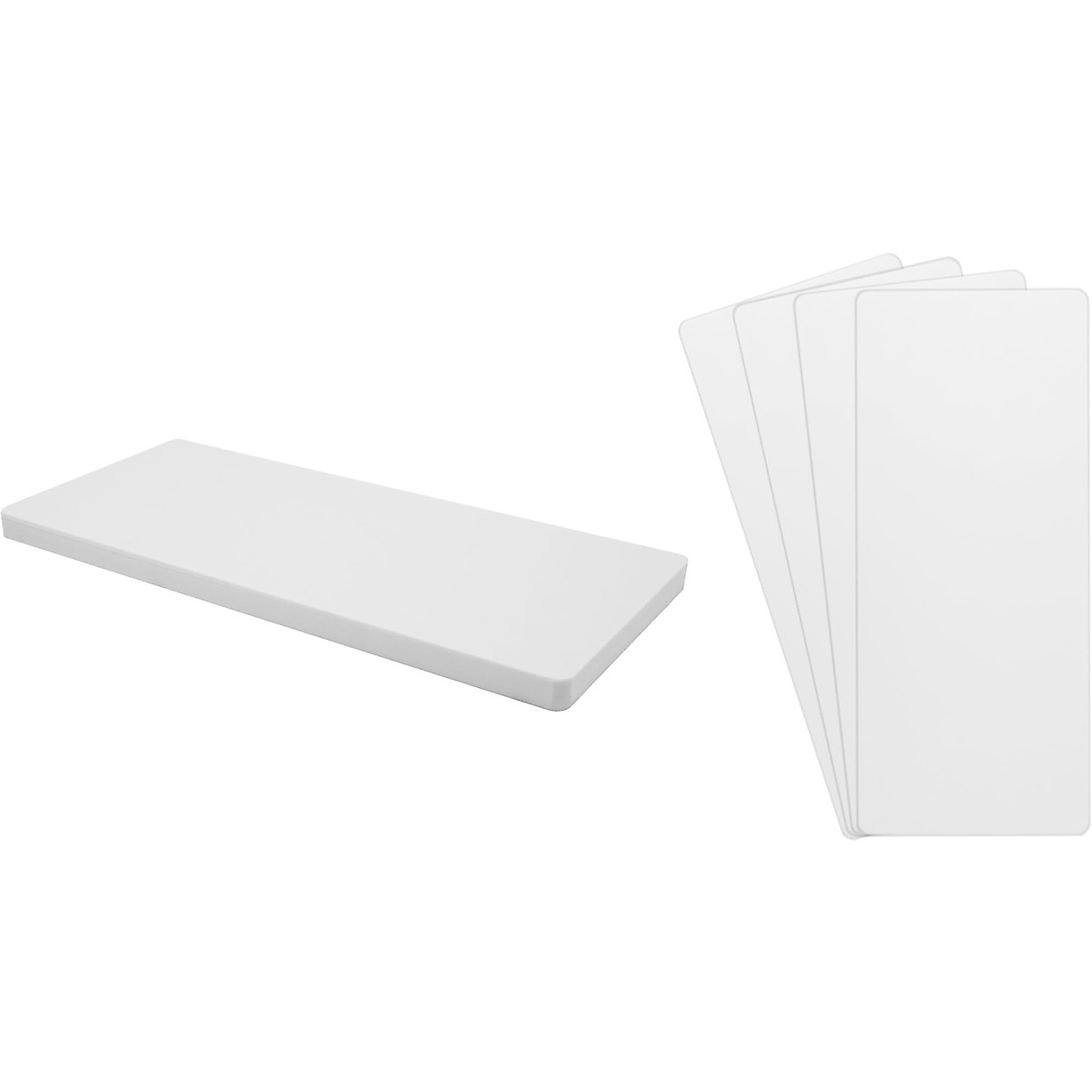 (100) 12" Record Divider Cards - Lesser Cut Narrow - White, Economical 20mil - 6" x 13 1/2" - #12NS13NWH20