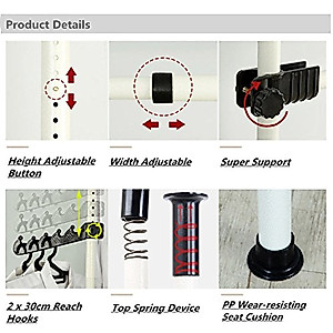 Estink Garment Rack, Portable Indoor Garment Hanger Tools Heavy-Duty Adjustable DIY Coat Hanger Clothes Wardrobe 3 Poles 4 Bars Home Hanging Rack