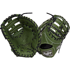Rawlings | Heart of The Hide Baseball First Base Mitt | Right Hand Throw | 13" - SPDB Web | Military Green