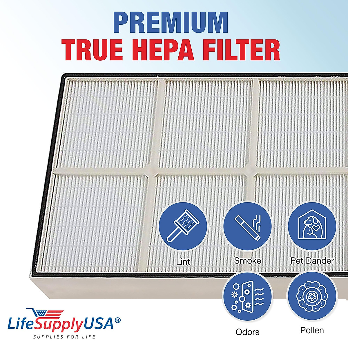 True HEPA Air Cleaner Filter Replacement 1183054K Compatible with Whirlpool Whispure AP350, AP450, AP510 Air Cleaners, 19"x16"x2" Inches by LifeSupplyUSA