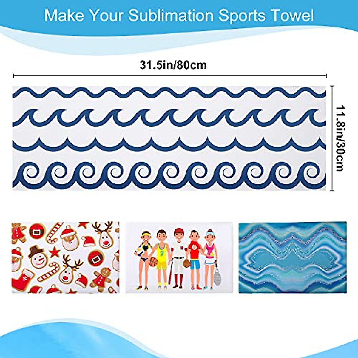 Sublimation Towels Polyester Blank White Microfiber Dish Towels Thick Drying Towel Hand Towel for Bathroom and Dish Towel for Kitchen, 32x12 Inch (10 Pieces)