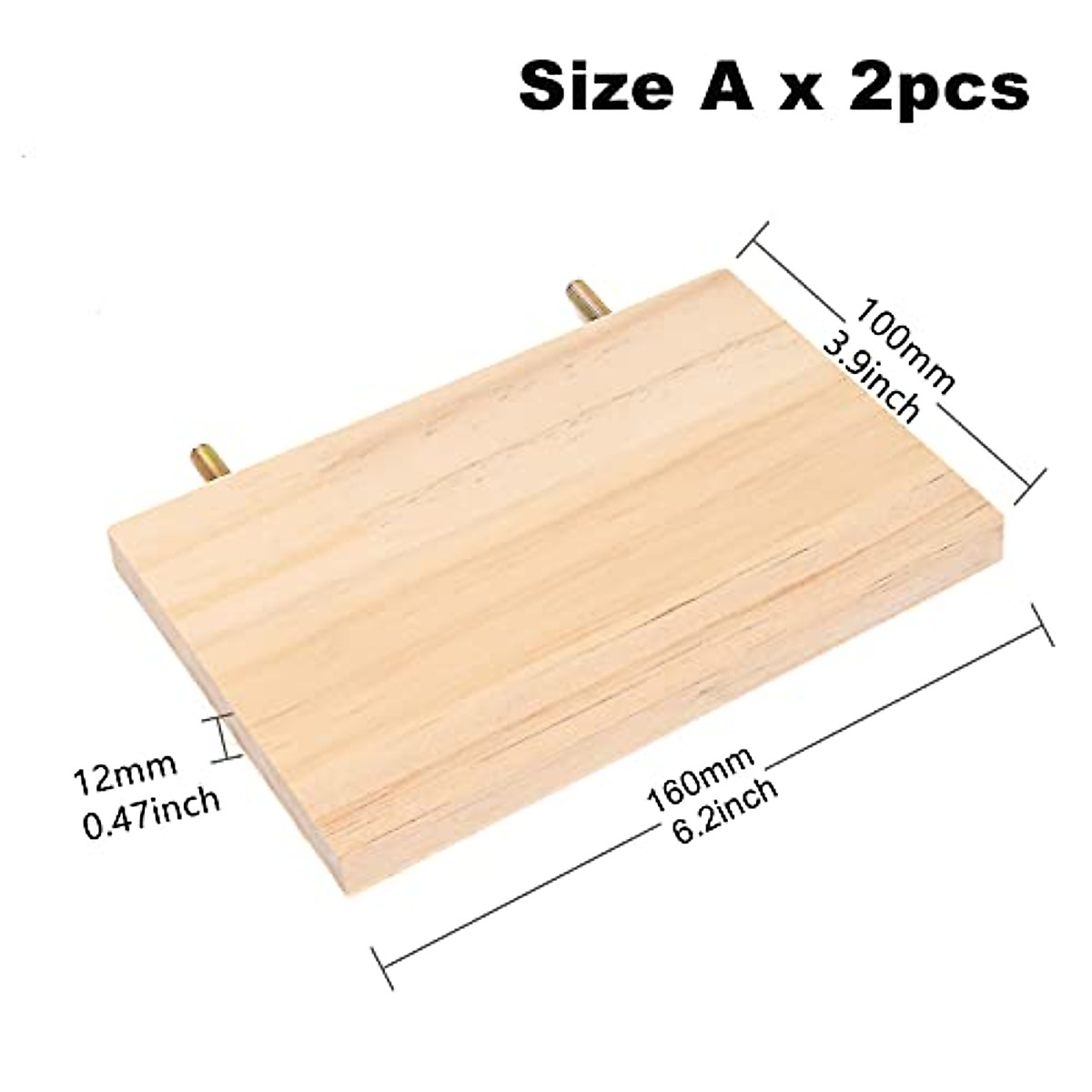 Ruimou 4Pcs Pet Wooden Platform Stand Active Rectangular Springboard Toy for Chinchilla, Hamster, Parrot, Gerbil,Small Animals