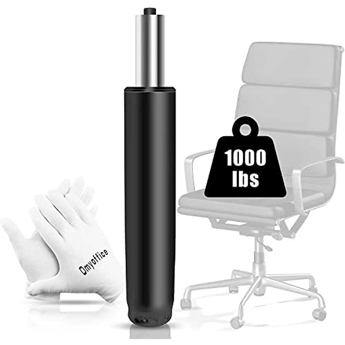 Omyoffice Adjustable Gas Lift Cylinder for Office Chairs, Black, 1000LBS Capacity
