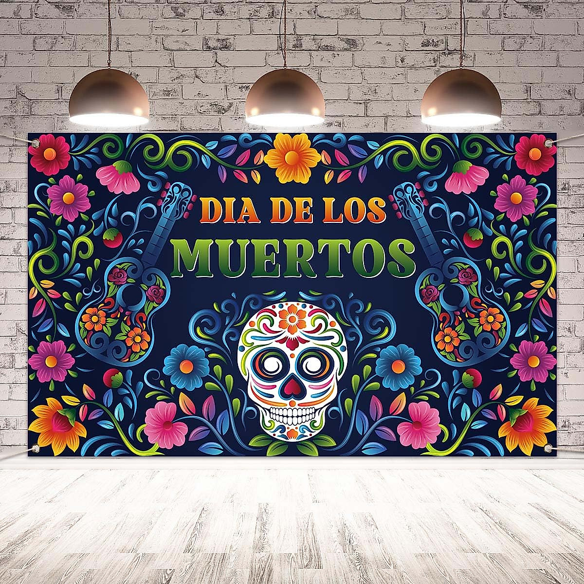 Dia De Los Muertos Backdrop for Photography Day of The Dead Banner Mexican Fiesta Sugar Skull Decorations and Supplies for Home Altar Ofrenda