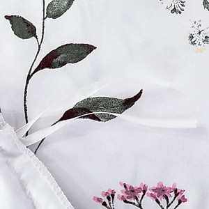 Carisder Full/Queen Duvet Cover Set Floral Soft White Comforter Cover Set 3 Pieces Bedding Sets (Floral Queen)