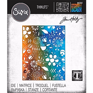 Sizzix Thinlits Die Folk Flowers by Tim Holtz, 665363, Multicolor