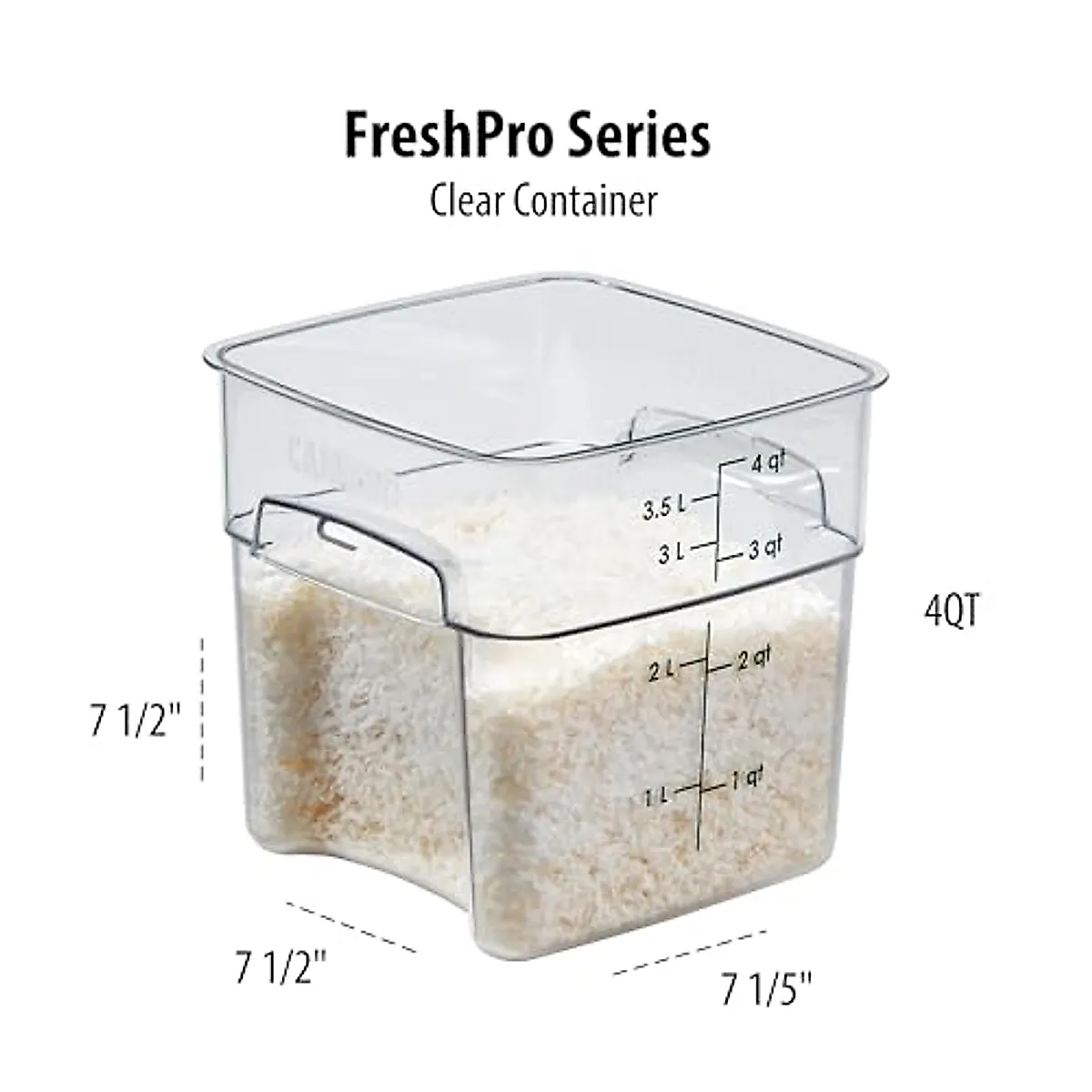 Cambro FreshPro 4Qt Food Storage Container in Clear for Industrial and Kitchen Use, Pantry Organization and Food Freshness