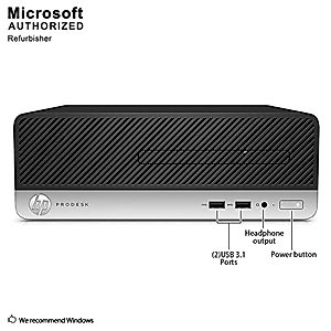 HP ProDesk 400 G5 SFF High Performance Business Desktop Computer, Intel Six Core i5-8500 up to 4.1GHz, 16G DDR4, 256G SSD, WiFi, BT, 4K Support, DP, VGA, Windows 10 Pro 64 En/Sp/Fr(Renewed)