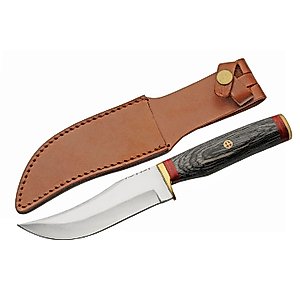 Smoked Mosaic Wood Handle Stainless Steel 10.25" Hunting Knife