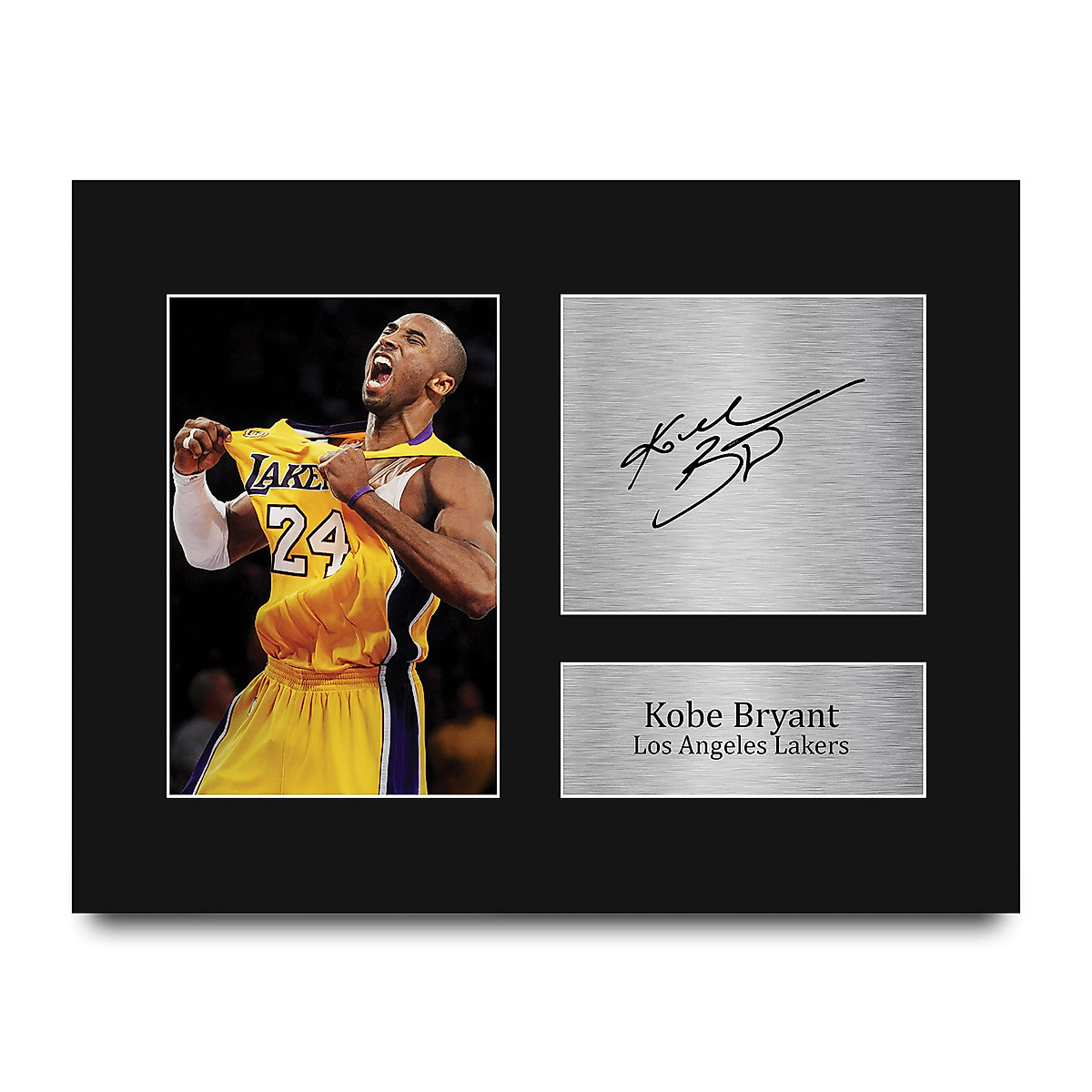 HWC Trading Kobe Bryant Los Angeles LA Lakers Gifts USL Printed Signed Autograph Picture for Basketball Memorabilia Fans - US Letter Size
