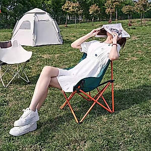 Kvittra Portable Camping Chair, Breathable Cushion Construction 2 Side Pockets Aluminum Frame Camp Chair with Carry Bag Compact and Lightweight Folding Chair for Backpacking and Camping