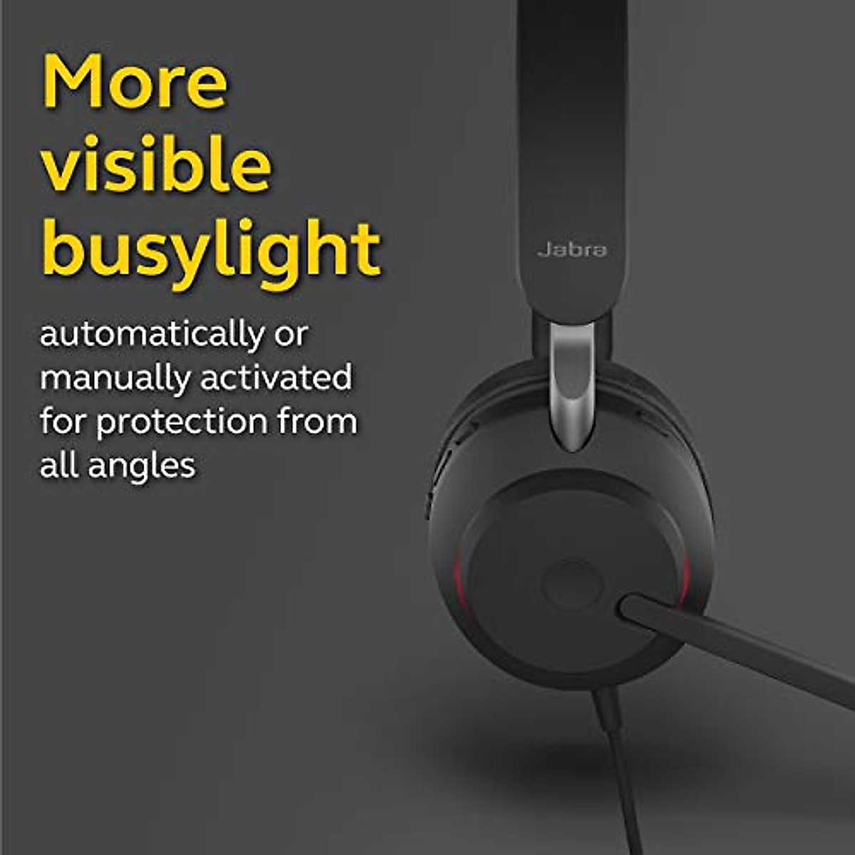Jabra Evolve2 40 UC Wired Headphones, USB-A, Stereo, Black – Telework Headset for Calls and Music, Enhanced All-Day Comfort, Passive Noise Cancelling Headphones, UC-Optimized with USB-A Connection