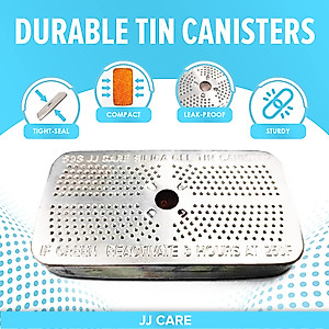 JJ CARE Silica Gel Canister, 50g [Pack of 6] - (Orange to Green) Indicating Rechargeable Dehumidifier Desiccant Beads, Safe Moisture Absorber, Ammo Can Dehumidifier for Gun Safe, Vault, Bedroom, Car