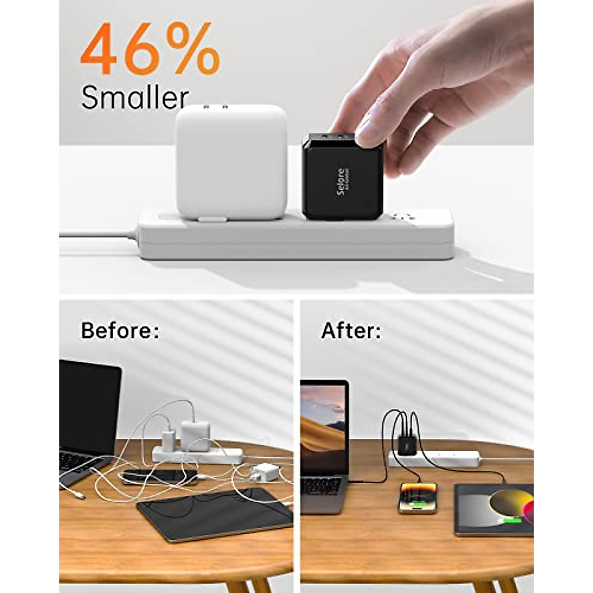 USB C Charger Block, SELORE 67W Fast Charging Adapter, 3-Port GaN Charger Foldable USB-C Wall Charger for MacBook Pro/Air, iPad Pro, Galaxy S23/S22, iPhone 15/14, Dell XPS, Laptop