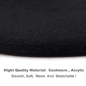 French Beret Hat,Reversible Solid Color Cashmere Beret Cap for Womens Girls Lady Adults (Black)…