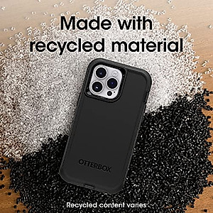 OtterBox iPhone 14 Pro Max (ONLY) Defender Series Case - BLACK , Rugged & Durable, with Port Protection, Includes Holster Clip Kickstand