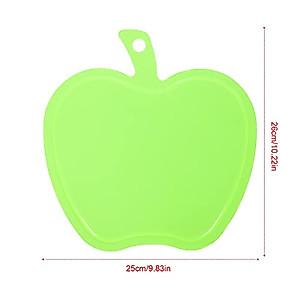 Didiseaon Apples Shape Cutting Boards with Handle for Fruit and Veggies 2pcs Small Plastic Bread Board Cheese Serving Platter Round Charcuterie Boards Green