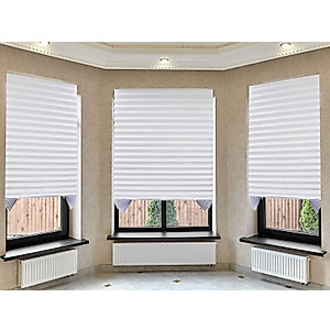 Mirrotek Pleated Window Paper Shades Light Filtering Blinds White 36" x 69" (Pack of 6 Temporary Blinds),MT1050