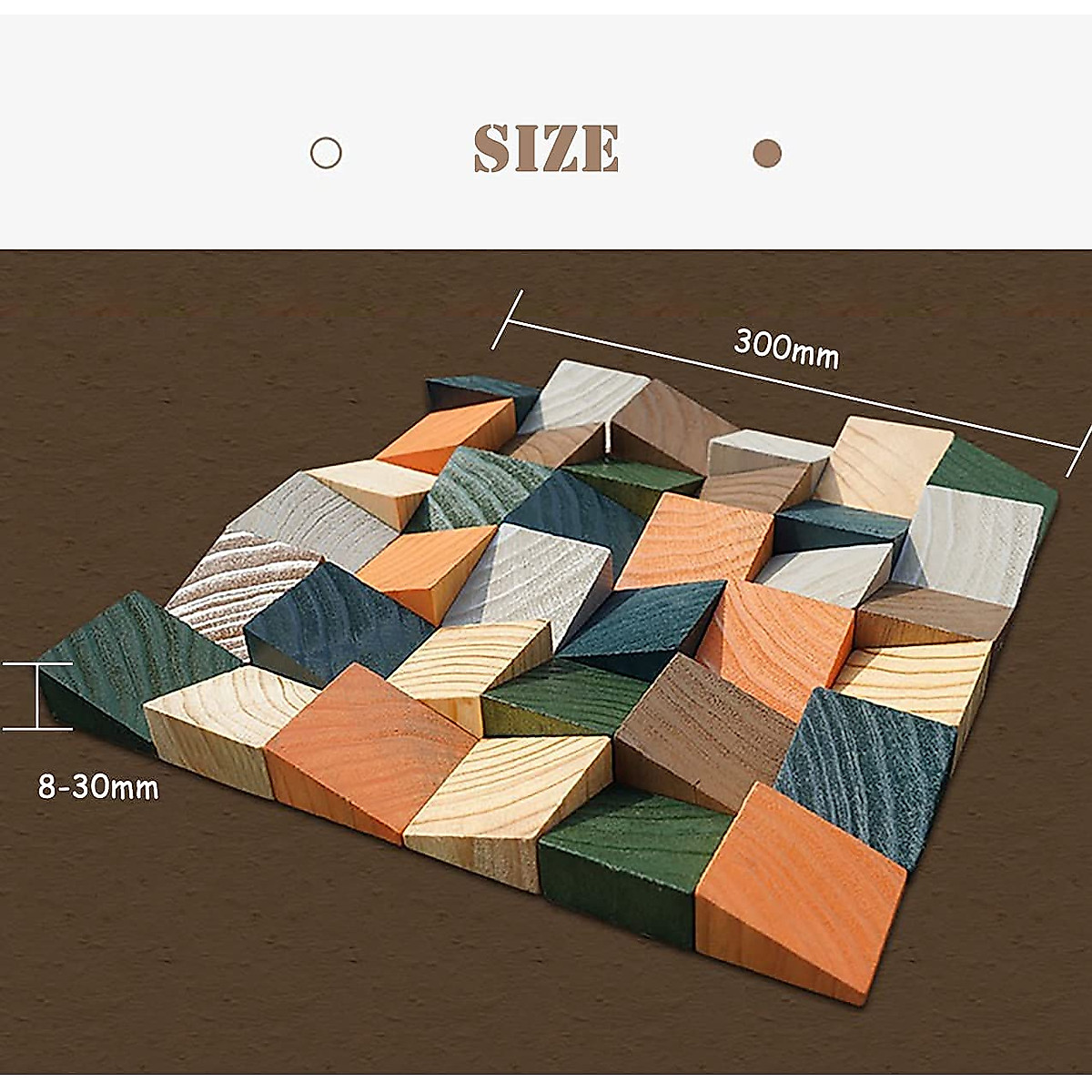 AIKEAIKESI Acoustic Diffuser - 11.8 X 11.8 X 1.2 Inches Sound Proof Wall Panels,Wood Acoustic Panels Reduce Distinct Echo Preserve Room Liveliness,Decorative Sound Panels for Walls