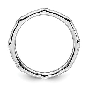 Solid 925 Sterling Silver Stackable Created Sapphire Blue September Gemstone Ring Eternity Band Size 7