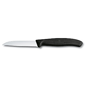 Victorinox Swiss Classic 3 1/4 inch Wavy Black Paring Knife, 3.1 inches, 6.7433