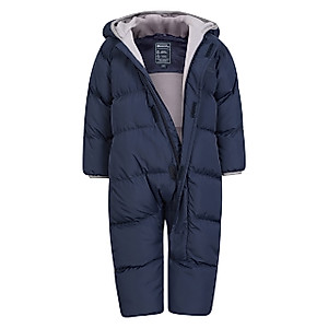 Mountain Warehouse Frosty Toddler Padded Suit - Fleece Lined Snowsuit Navy 12-18 Months