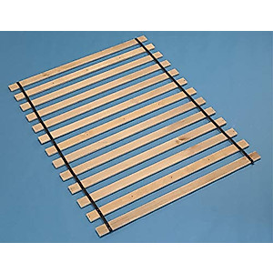Signature Design by Ashley Wooden Mattress Support Bunkie Board Roll Slat with Nylon Cord, Full, Beige