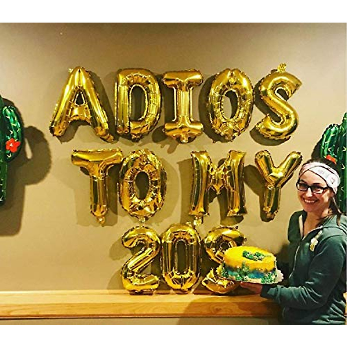 JeVenis 3 PCS Adios To My 20S Balloon 30th Birthday Party Decor Taco Bout 30 Balloons Mexican 30th Birthday Fiesta 30 Birthday Decor Cactus Balloon