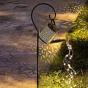 IERKEIE Solar Garden LED Light, Hollow Watering Can Lights Outdoor Decoration, Garden Stake Light for Pathway Yard Lawn Patio Landscape Decor