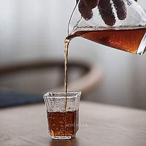 WENSHUO Sharing Glass Tea Cup, Tea Fair Cup, the Charming Surface, Premium Lead-Free (Classic)