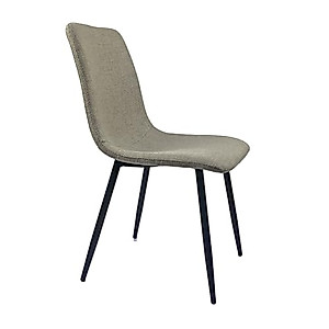 GIA Home Series 5pcs Modern Dining Set Include Rectangle 59"x35"x29.56" Faux Black Marble Wooland Table and Four Dining Chairs with Upholstered Linen Seat,Gray