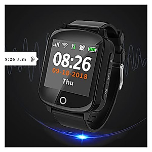 ZUONU Smart Watch Phone Elder SOS GPS Tracker Heart Rate Detection Watch Men Fall Alarm Smartwatch 600mah Pk D100 Watch (Color : Gold)