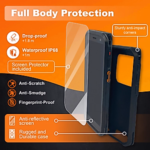 SOLUX PDA Handheld Android Barcode Scanner with Rugged Case and Hand Strap -1D/2D/QR Inventory Scanner - Bluetooth, GPS, GSM, Rugged and Wi-Fi 6 - Enabled Handheld Terminal - 5.5" Full Screen
