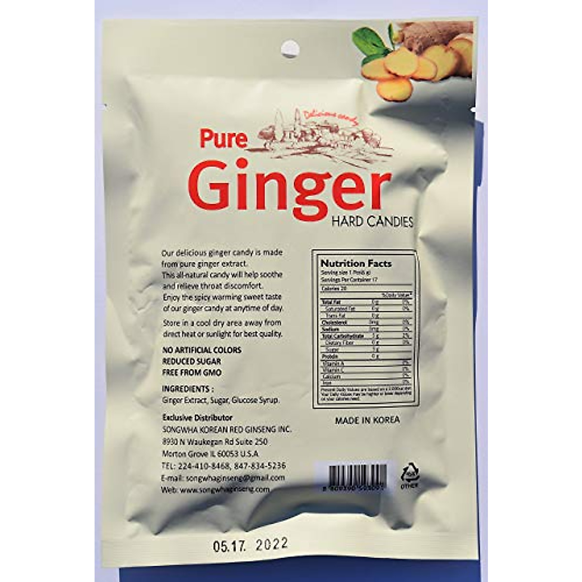 Pure Ginger Hard Candies 3 bags