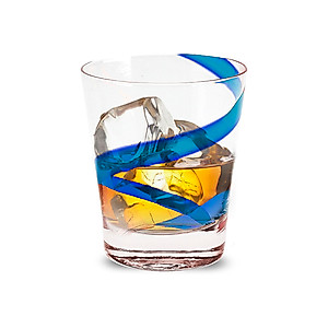 Impulse Crazy Rocks Hand-Crafted Glass, Blue, Set of 6