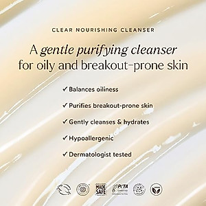 True Botanicals Clear Nourishing Cleanser | Gently Moisturizes & Refreshes Dry Skin | Oily & Sensitive Skin Types | Dermatologist Tested, All Natural, Vegan, Clinically Proven | 4 fl oz | 118 ml
