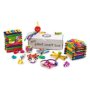 · TIN ROOF · CRAFTS Giant Arts and Crafts Supplies for Kids - Kit for Toddlers Age 4 5 6 7 8 9 – D.I.Y Crafting Collage – Loads of Supplies – Pipe Cleaners - Bag Rainbow Colored Small Pompoms 3/8"