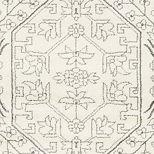 SAFAVIEH Adirondack Collection Area Rug - 9' x 12', Ivory & Silver, Oriental Medallion Design, Non-Shedding & Easy Care, Ideal for High Traffic Areas in Living Room, Bedroom (ADR108B)