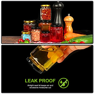 Betrome 6oz Glass Jars with Black Lids, 30 Pack 180ml Clear Hexagon Glass Canning Jars Honey Jars Spice Jars Mason Jars for Jams, Shower Favors, Wedding Favors, Craft, 1 Pen and Labels Included