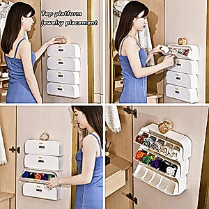 ACGrade organizer,Wall-mounted Clamshell underwear Sock Organizer Box,Home wardrobe sock organizer,Closet Storage Bin,for Socks, Underwear,Ties,Belts(3pcs) 12.6x4.7x3.5 inch