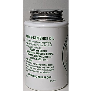 NOR-V-GEN All Leather Conditioning Oil Nourishes Waterproof and Protects all Leather Goods - Treatment for Shoes & Leather Products, 8oz