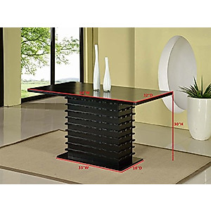 King's Brand Black Finish Wood Wave Design Dining Room Kitchen Table