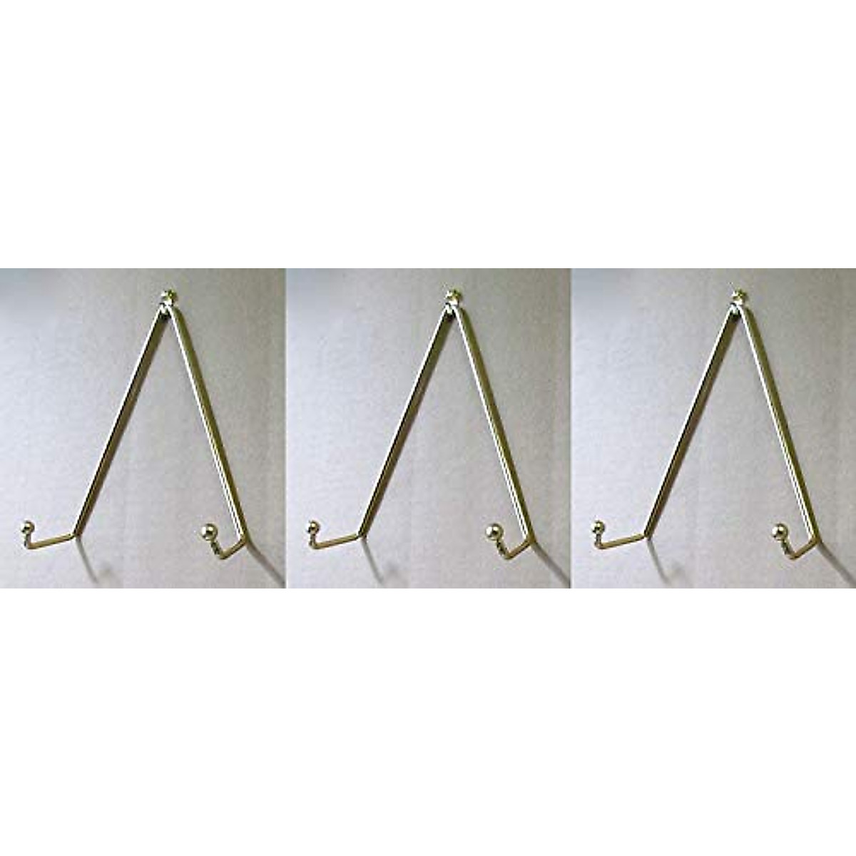 Brass Set of 3 Plate Hangers, Displays Plates on Wall Size 8" to 11" in Diameter